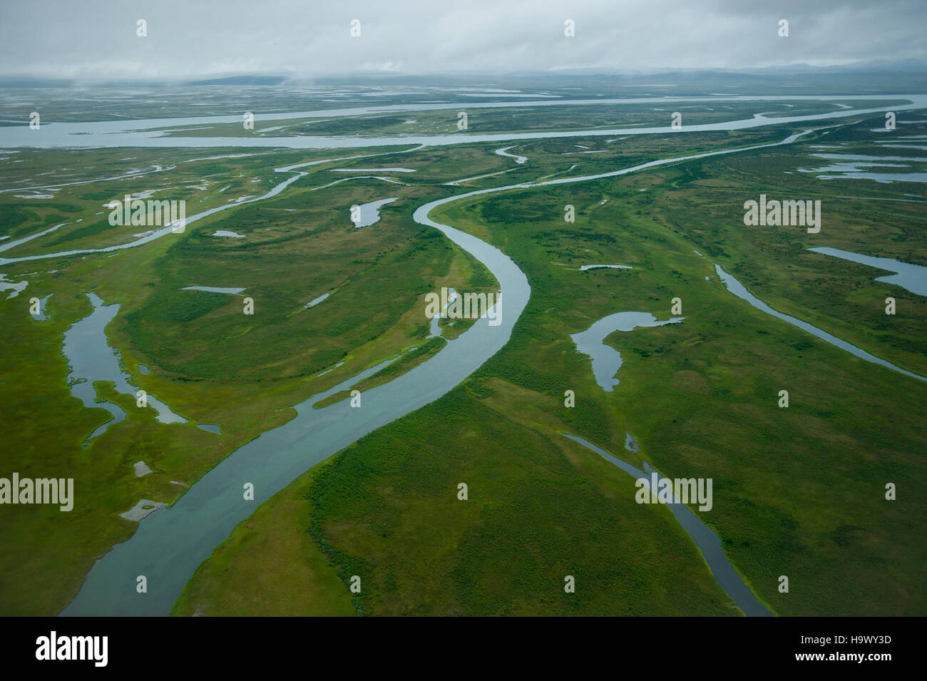 This photograph captures the scenic view near the mouth of the Kobuk ...