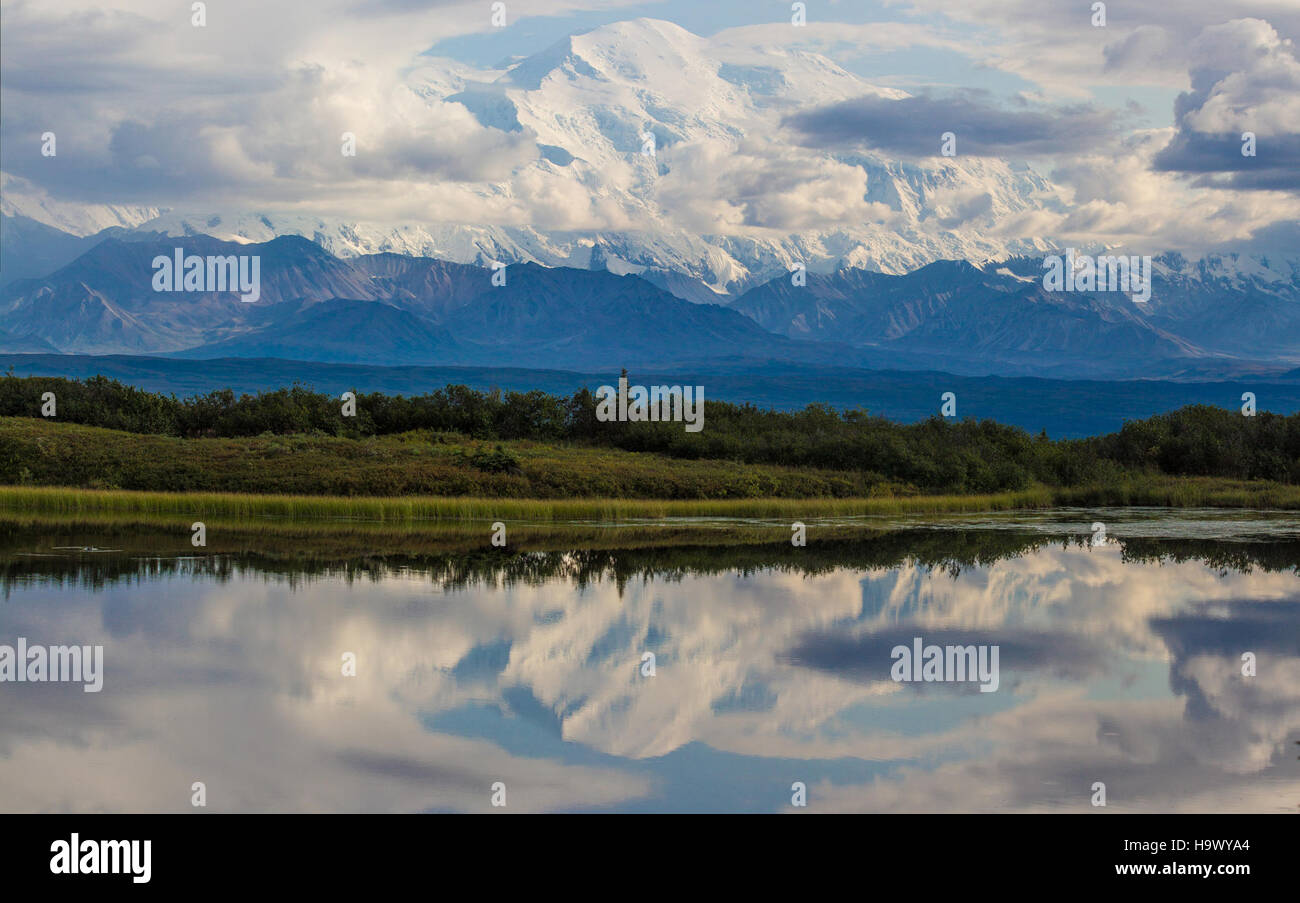 Denali, the highest peak in North America, is depicted in this ...