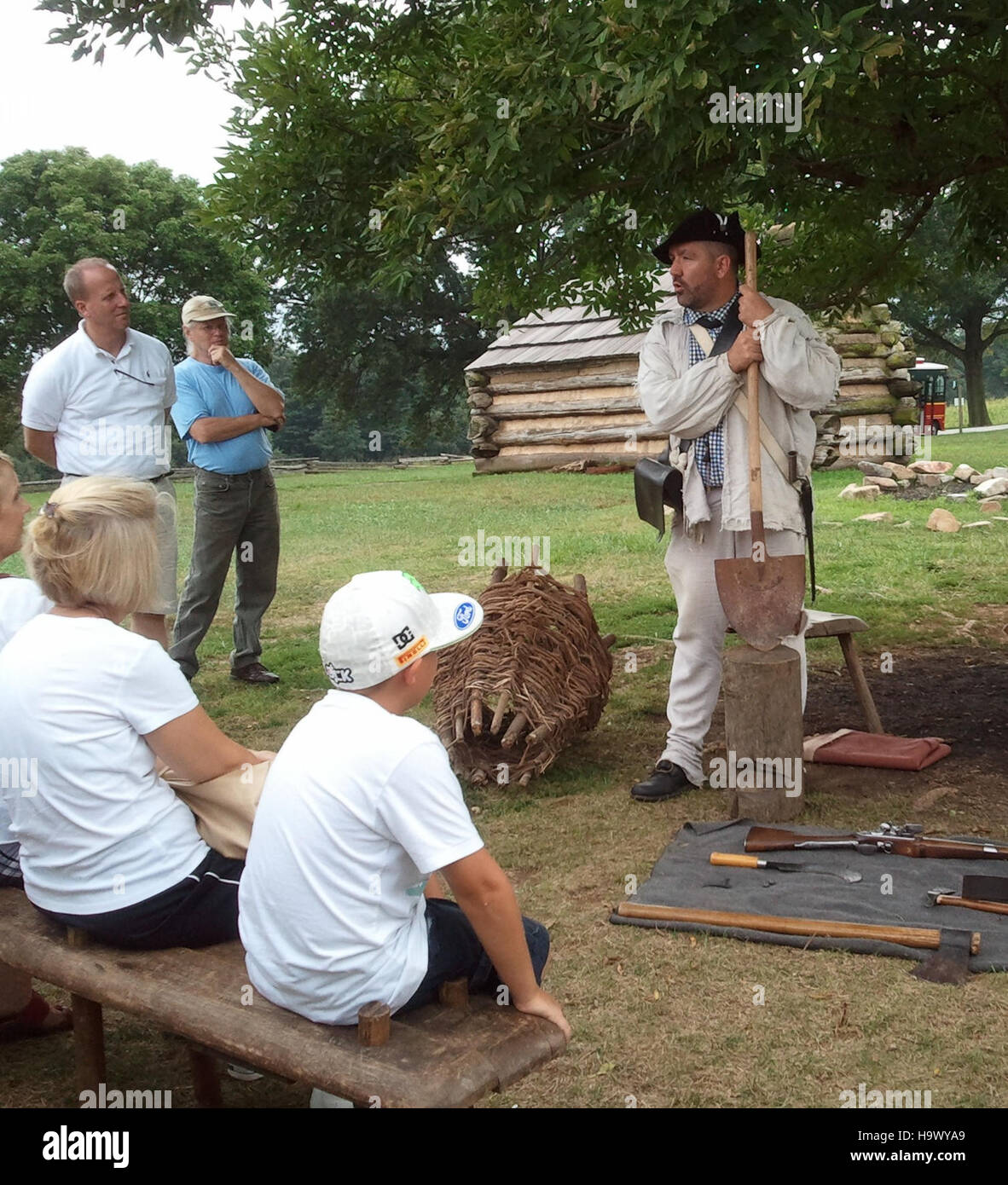 This image shows a Continental Soldier at Valley Forge National Park ...