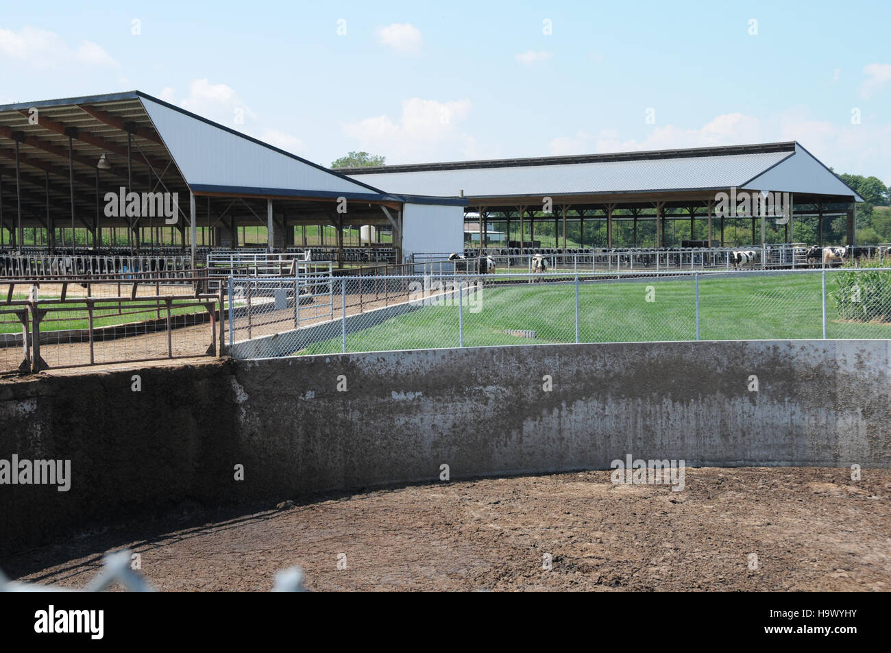 The image shows the Hoffs' manure storage structure, part of ...