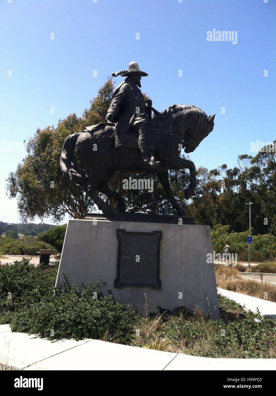 The Anza Statue, located near Lake Merced, commemorates the journey of ...