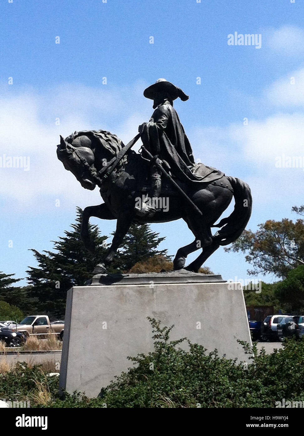 The Anza Statue at Lake Merced commemorates the historical significance ...