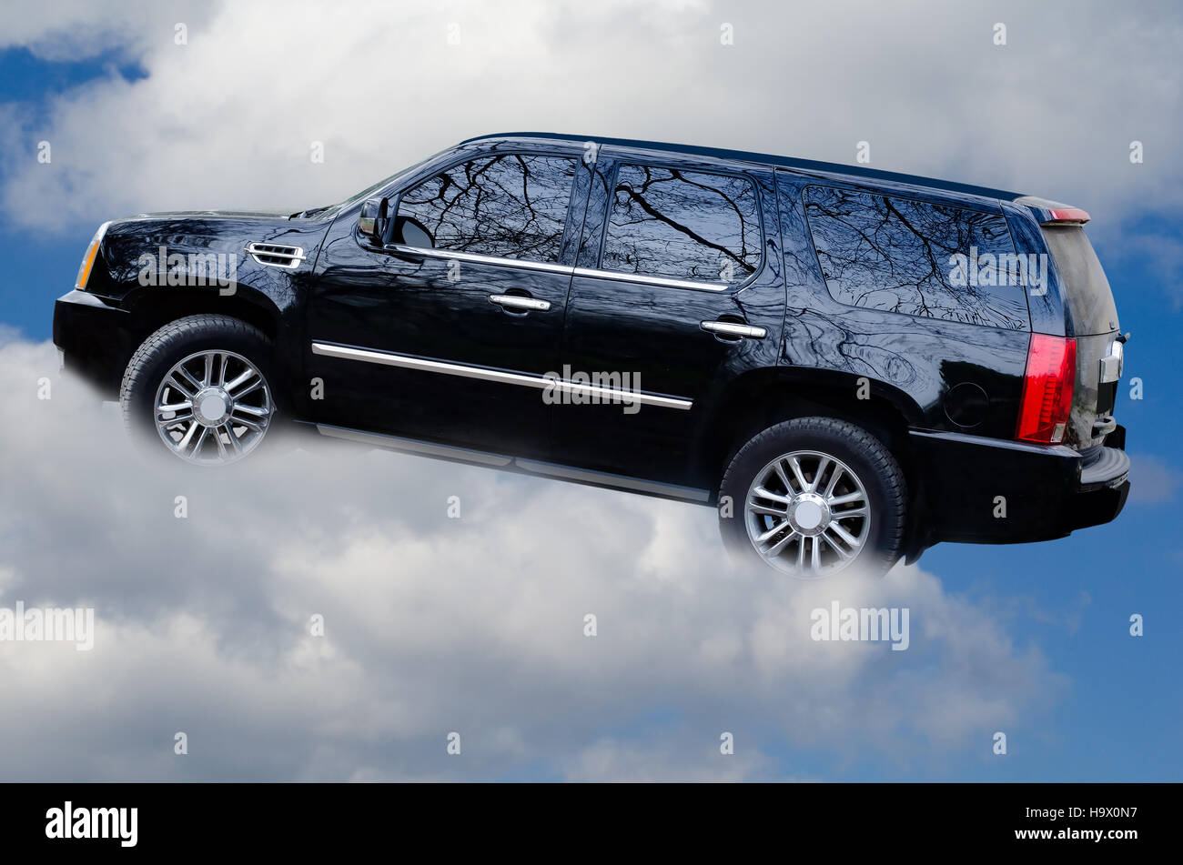 The car in the clouds Stock Photo - Alamy