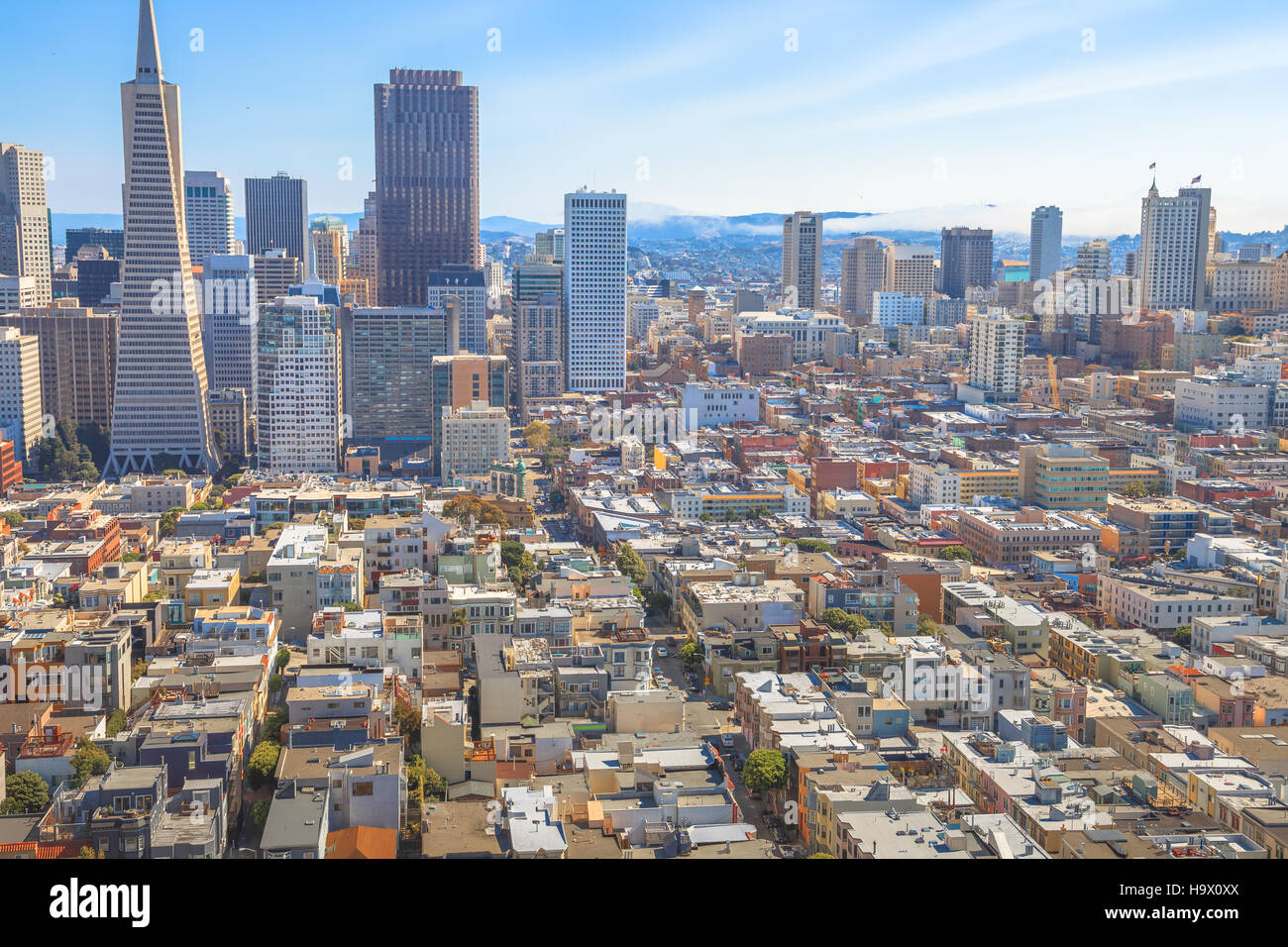 Coit Tower panorama Stock Photo - Alamy