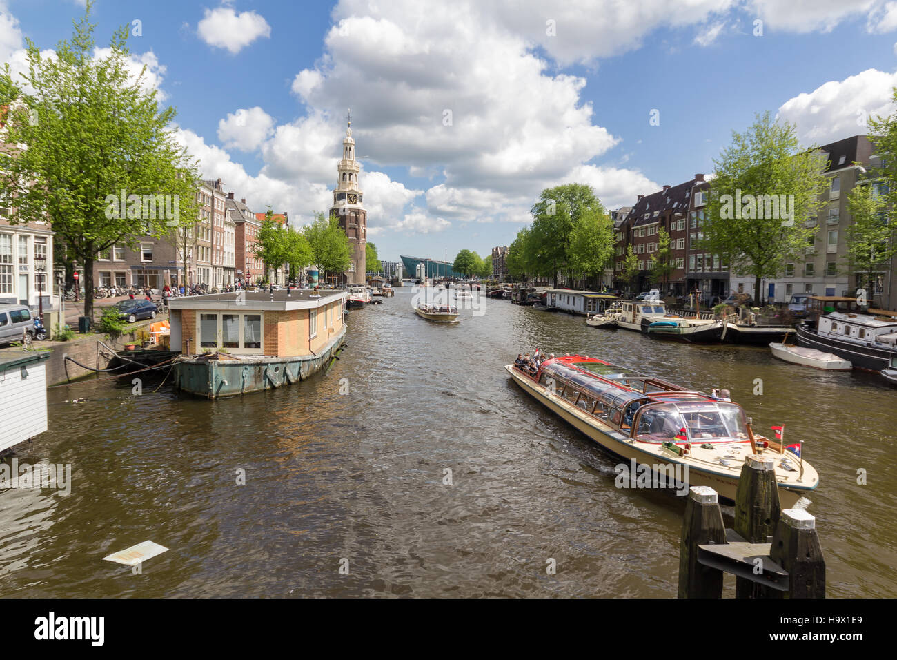 Canals of Amsterdam, capital city of the Netherlands with its ...