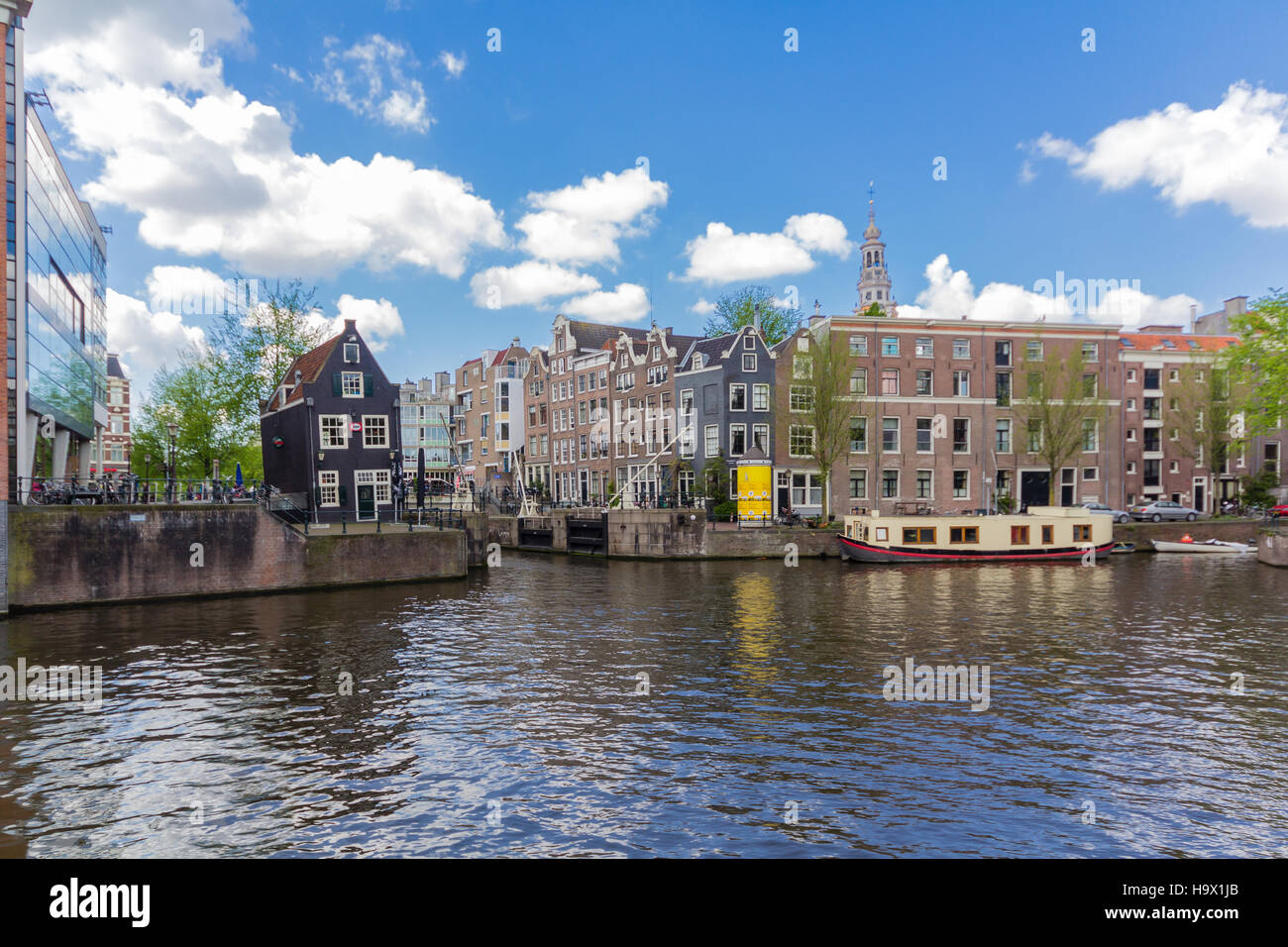 Canals of Amsterdam, capital city of the Netherlands with its ...