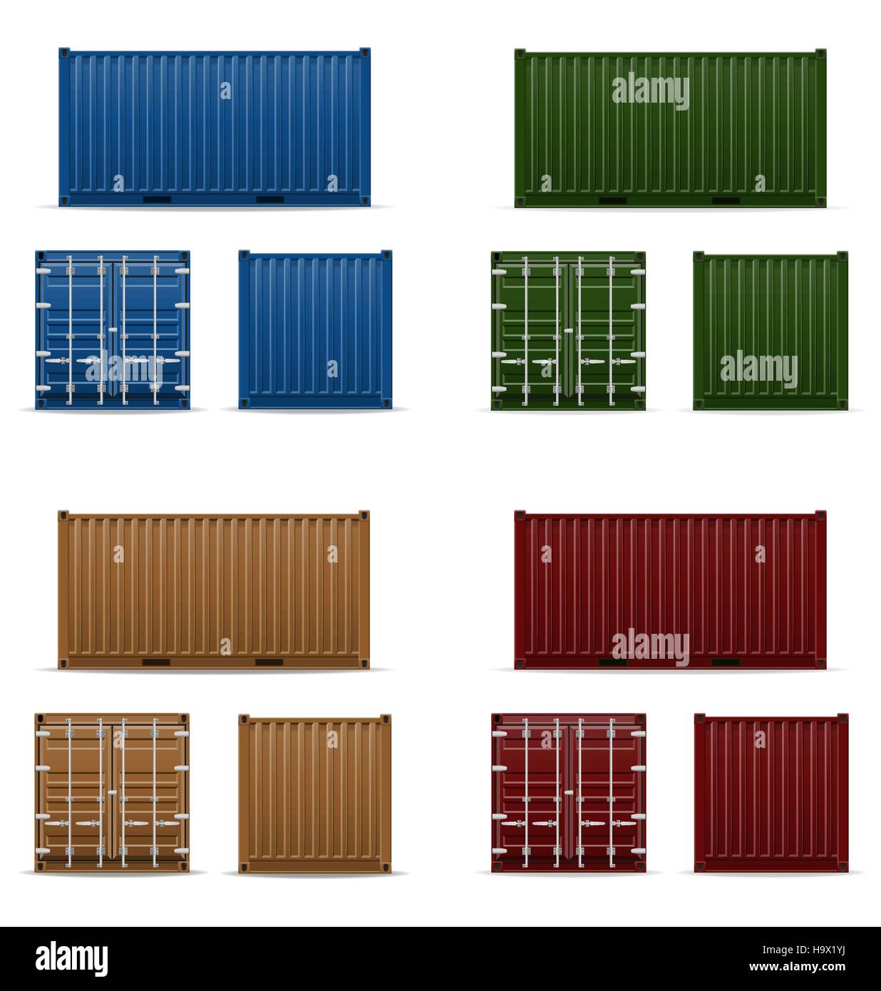 cargo container vector illustration isolated on white background Stock ...