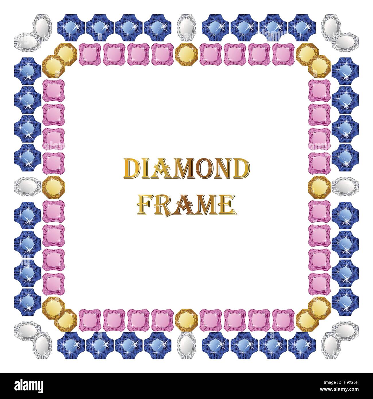 Diamonds square frame Stock Vector Image & Art - Alamy