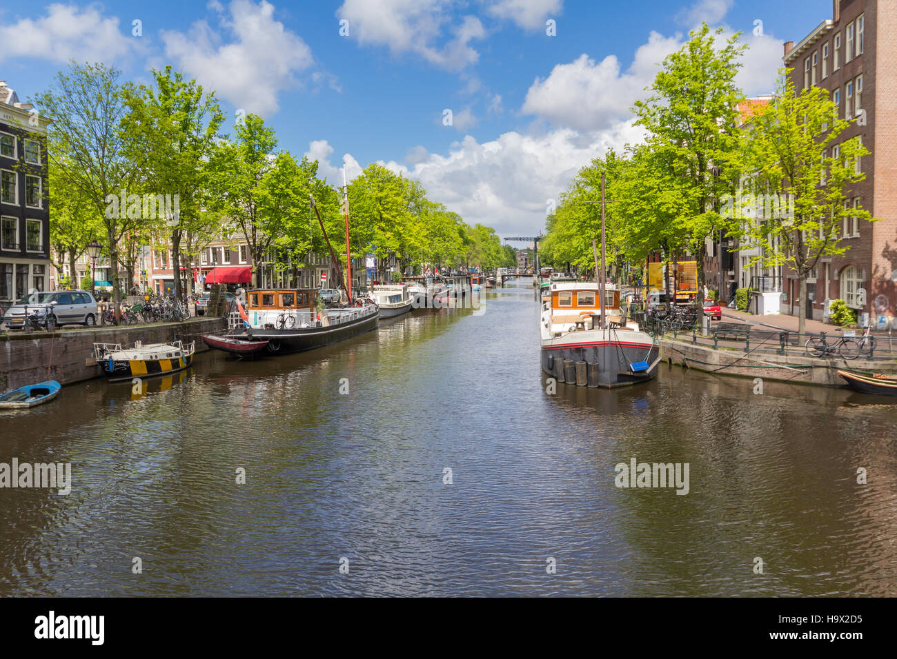 Canals of Amsterdam capital city of the Netherlands with its local ...