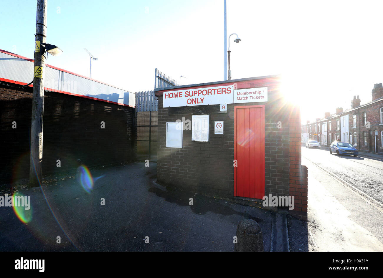 A general view outside of the Alexandra Stadium, Gresty Road, Crewe ...