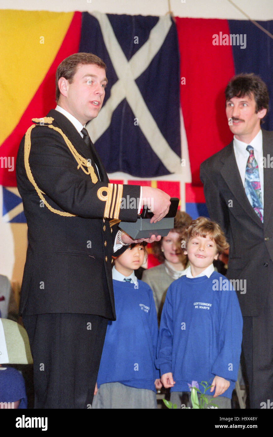HRH Prince Andrew visiting Cottesmore St Mary's RC Primary School in ...