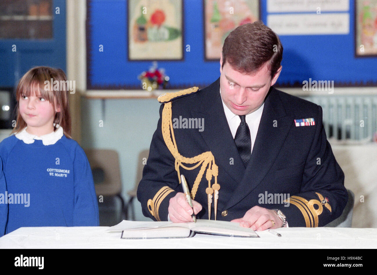 HRH Prince Andrew visiting Cottesmore St Mary's RC Primary School in ...