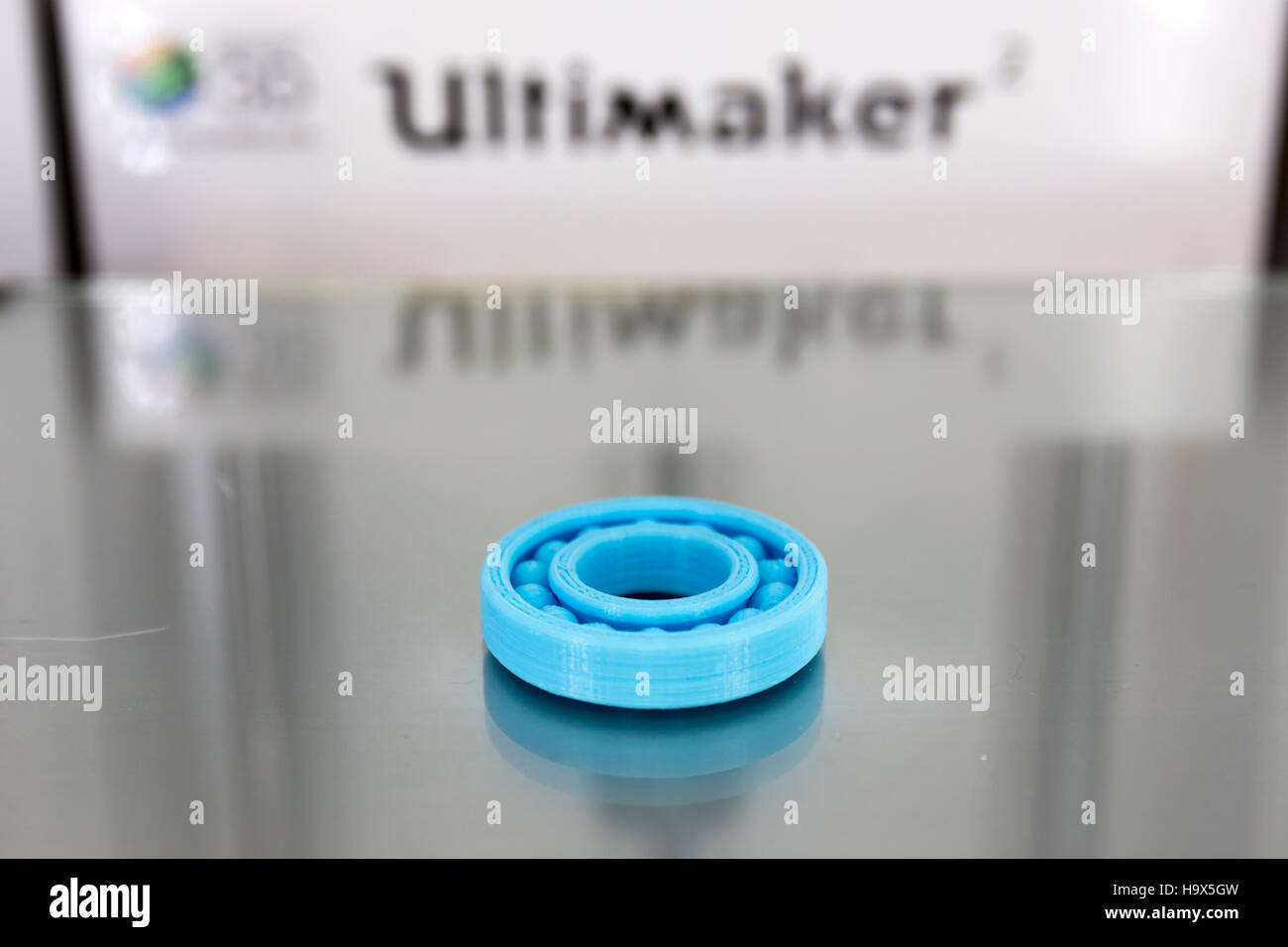 3D printing material bearings made from Blue colored PLA Stock Photo ...