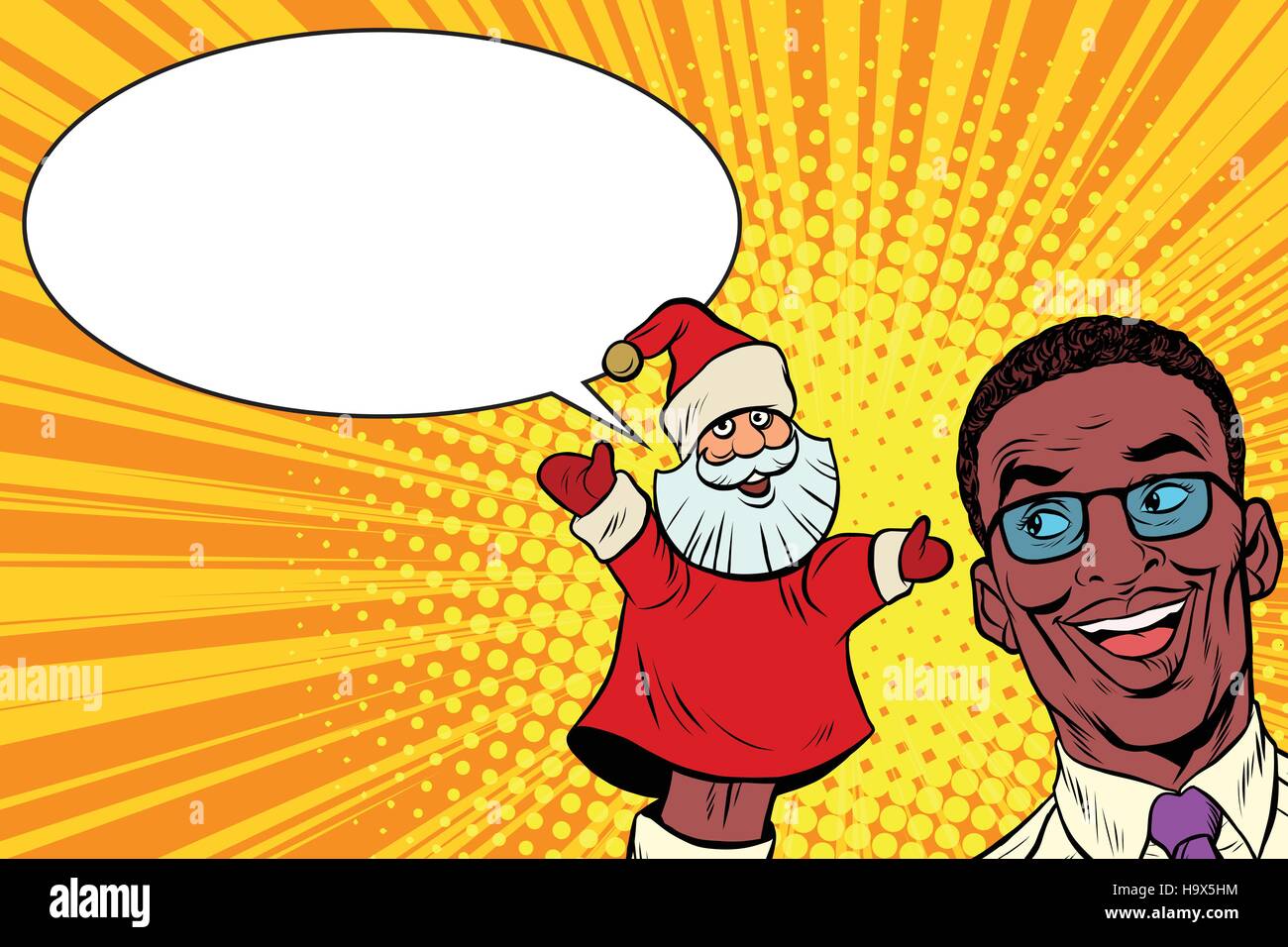 African american businessman santa hat Stock Vector Images - Alamy