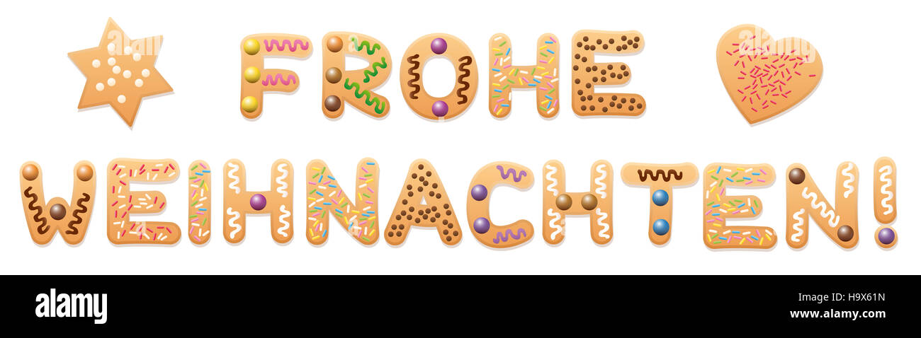 FROHE WEIHNACHTEN - Merry Christmas in german language - written with ...