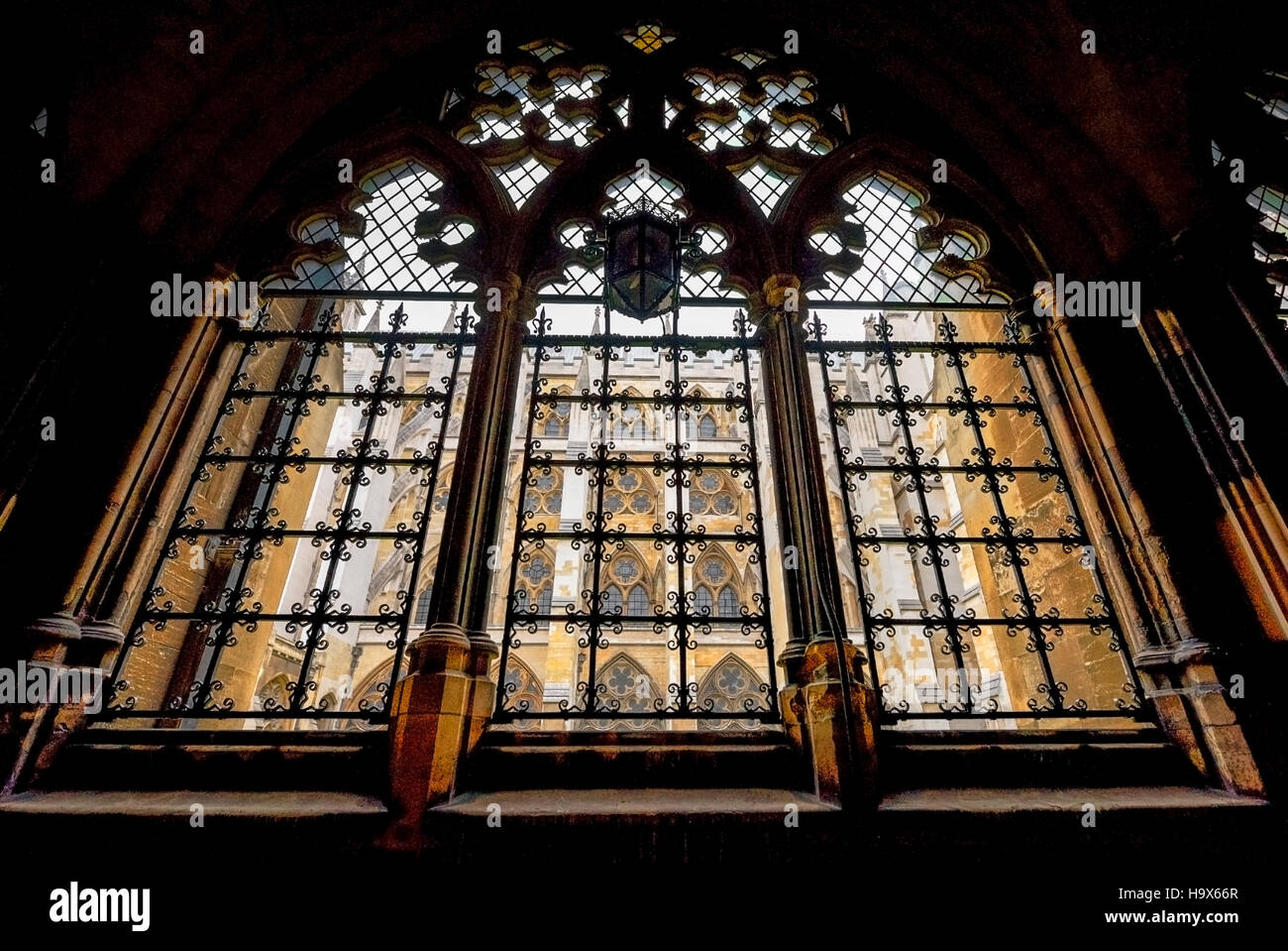 Windows in Westminster Abbey gallery Stock Photo - Alamy
