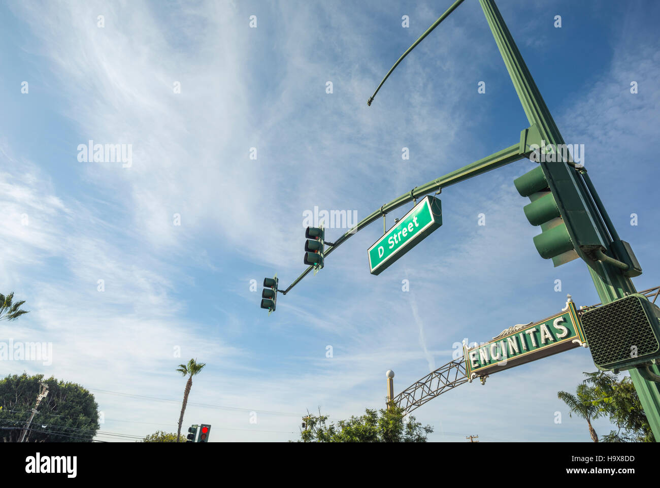 D Street sign, Encinitas, California, USA Stock Photo - Alamy
