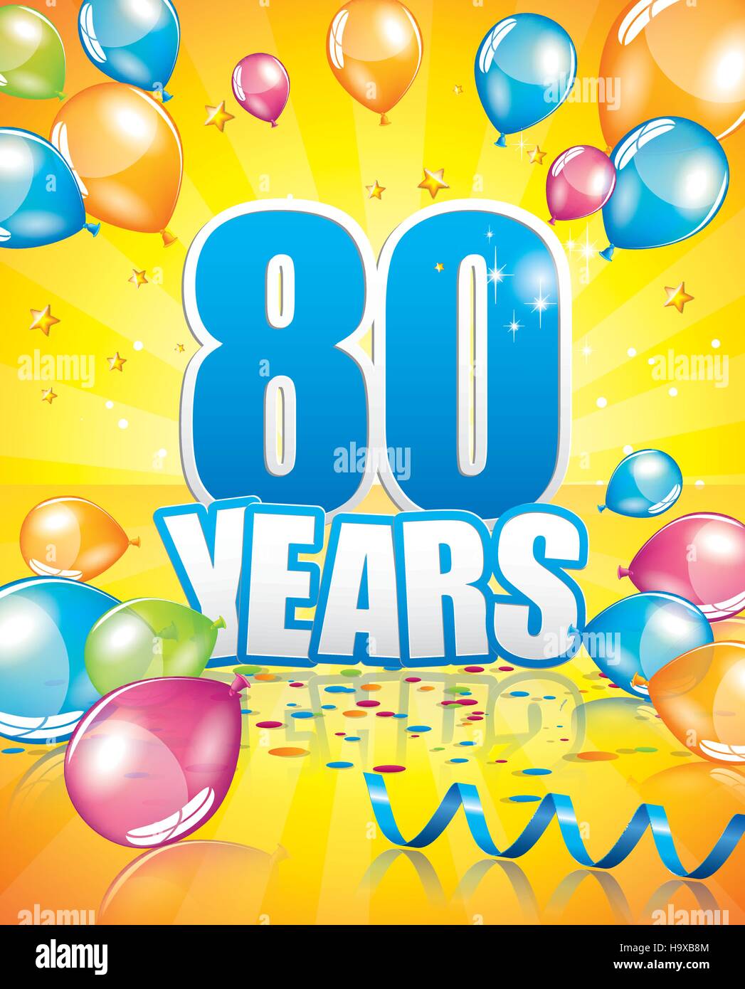 Birthday balloon 80 hi-res stock photography and images - Alamy