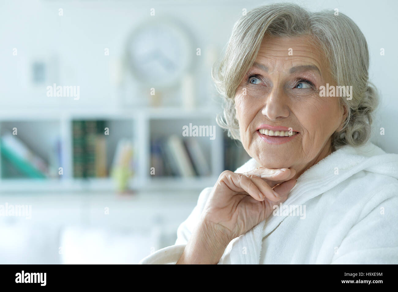 Smiling senior woman Stock Photo - Alamy
