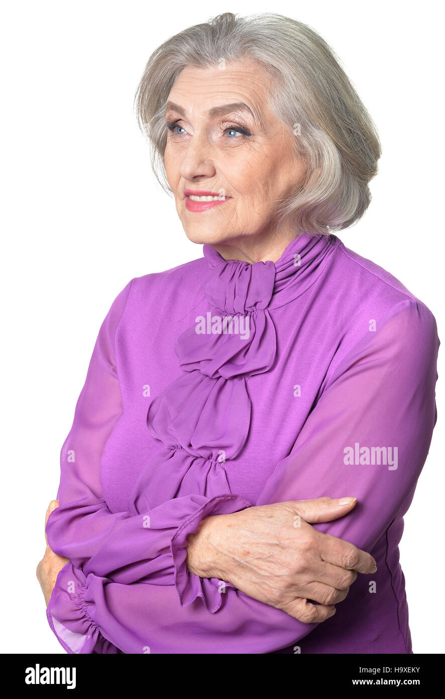 Smiling senior woman Stock Photo - Alamy