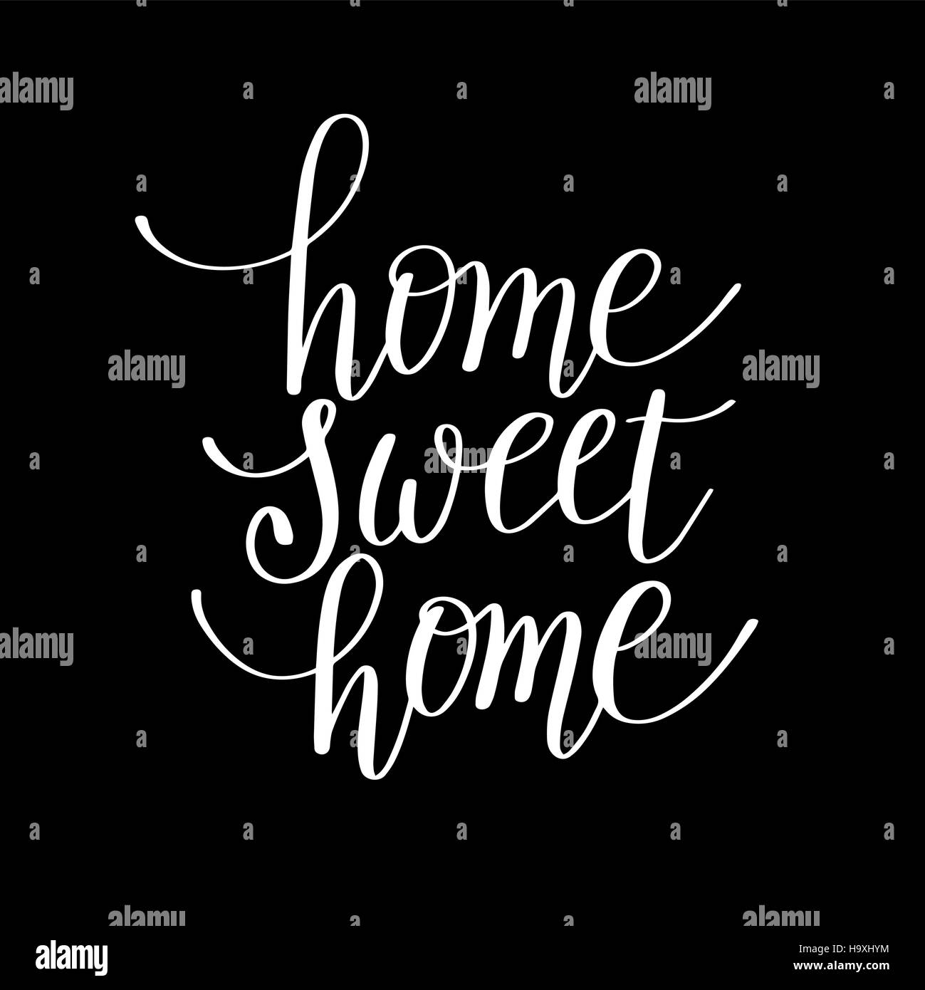 home sweet home handwritten calligraphy lettering quote Stock Vector ...