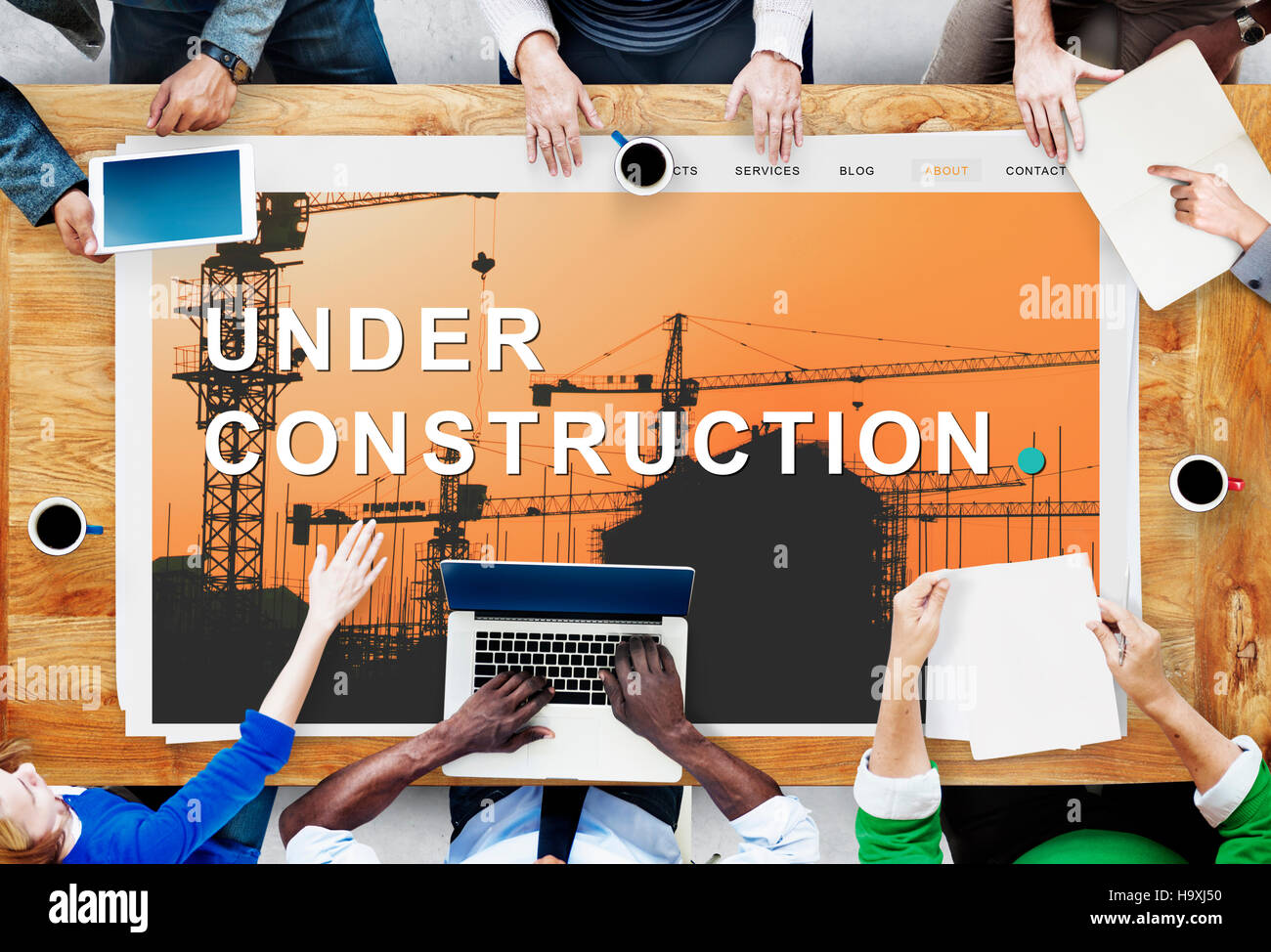 Under Construction Building Architecture Concept Stock Photo - Alamy