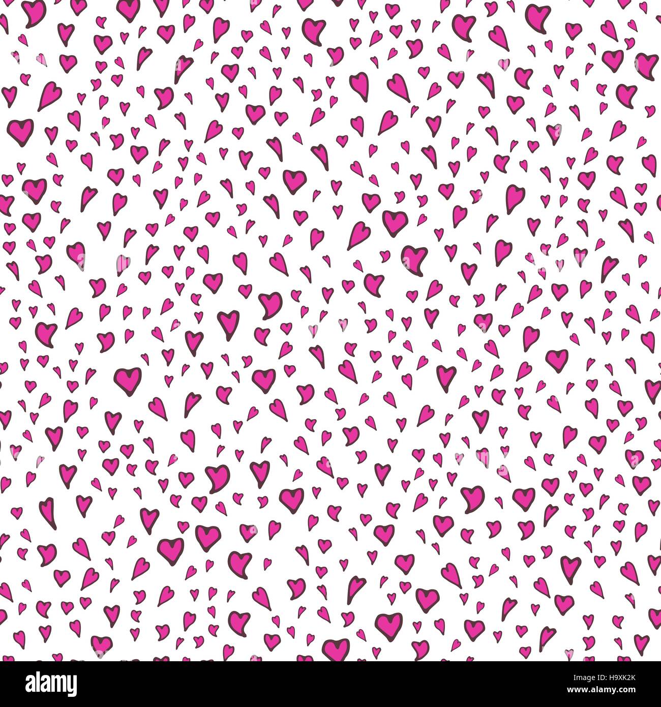 Cute hearts seamless pattern isolated on white background Stock Vector ...