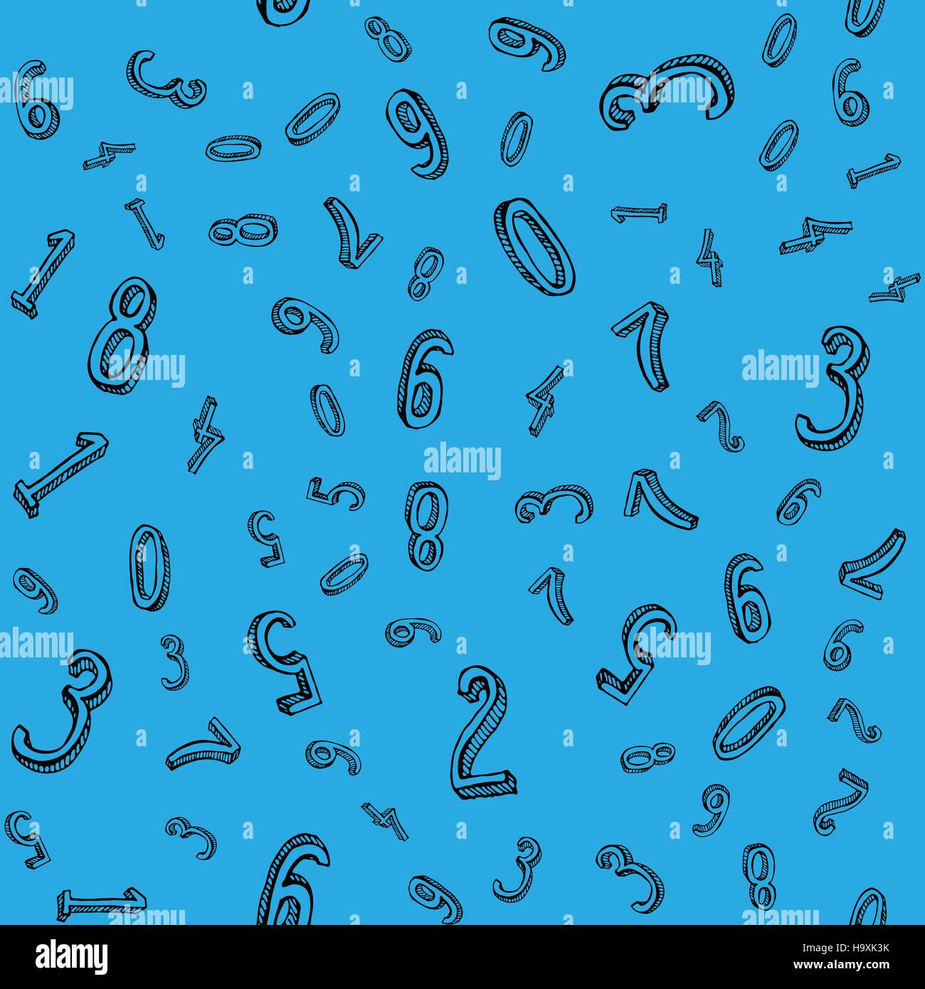 Seamless background with hand draw numbers, pattern for school theme ...