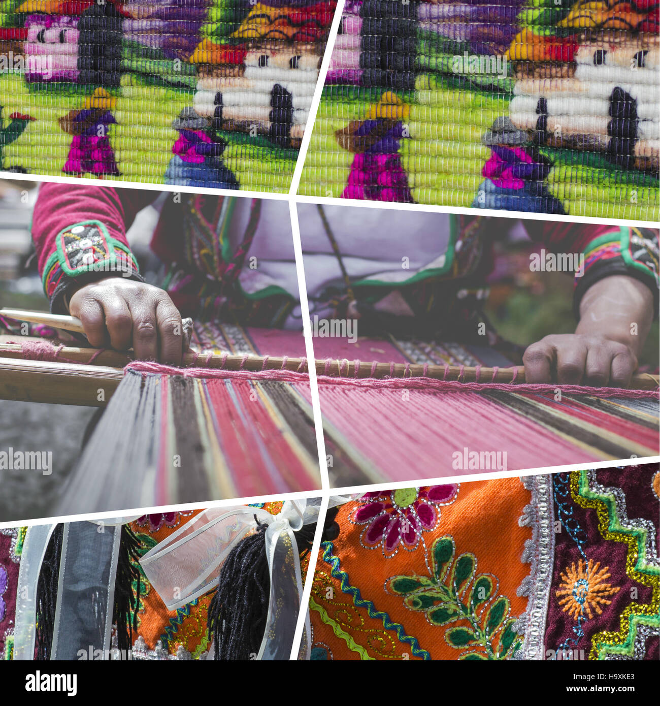 Collage of Peru traditional culture images - travel background (my ...