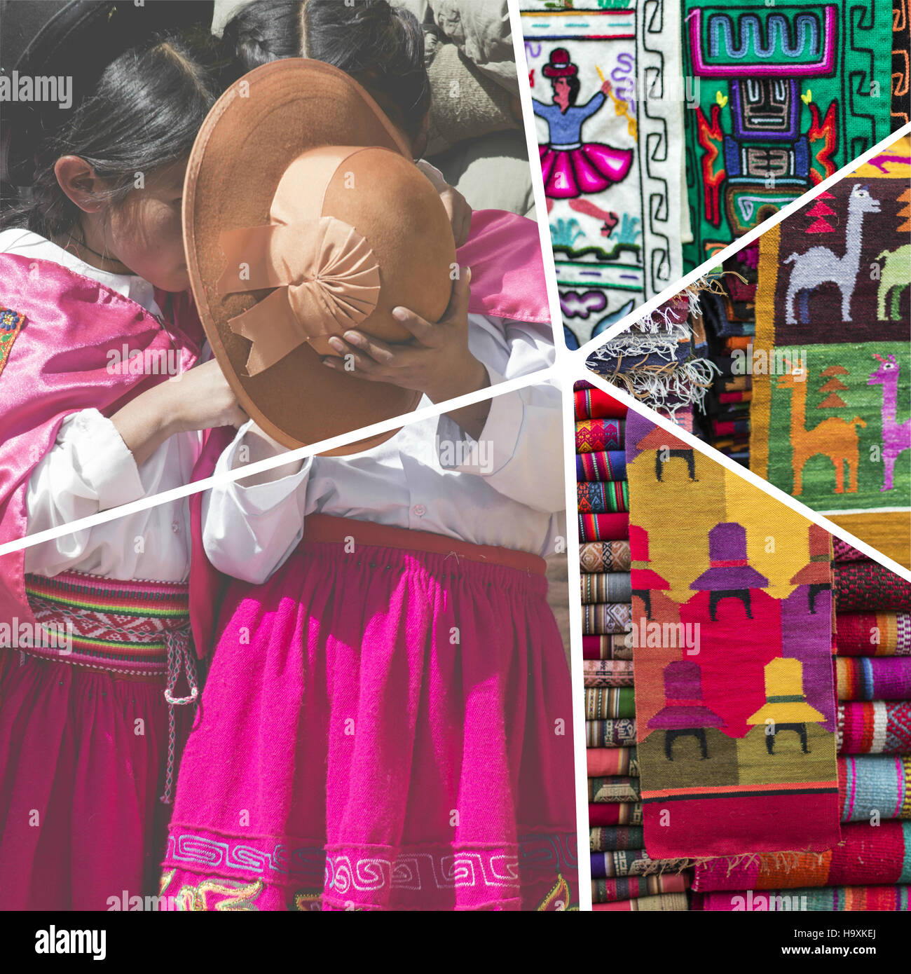 Collage of Peru traditional culture images - travel background (my ...