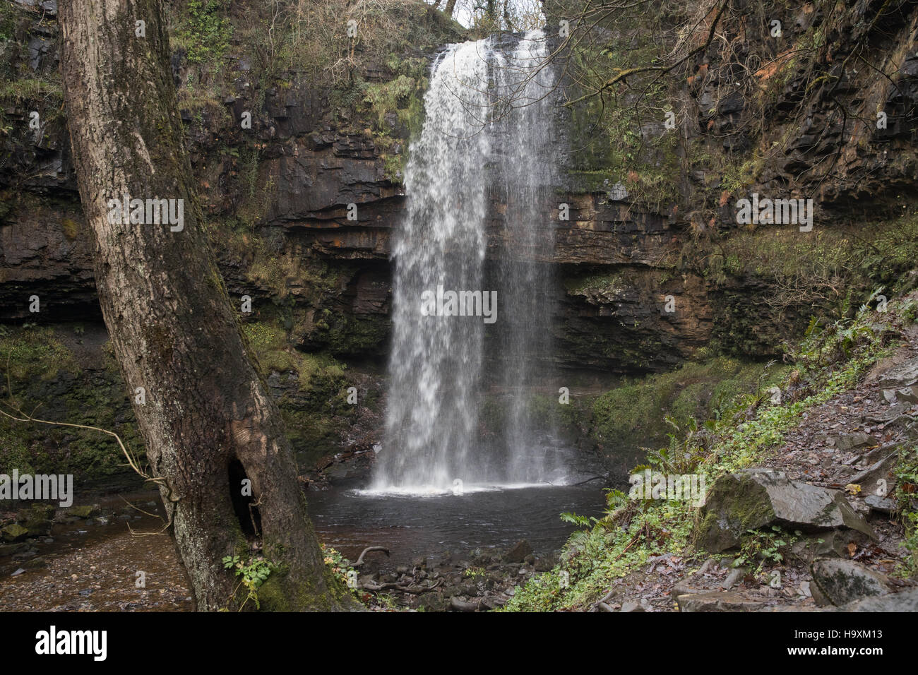 Henrhyd Waterfall, Powys, Wales Stock Photo - Alamy