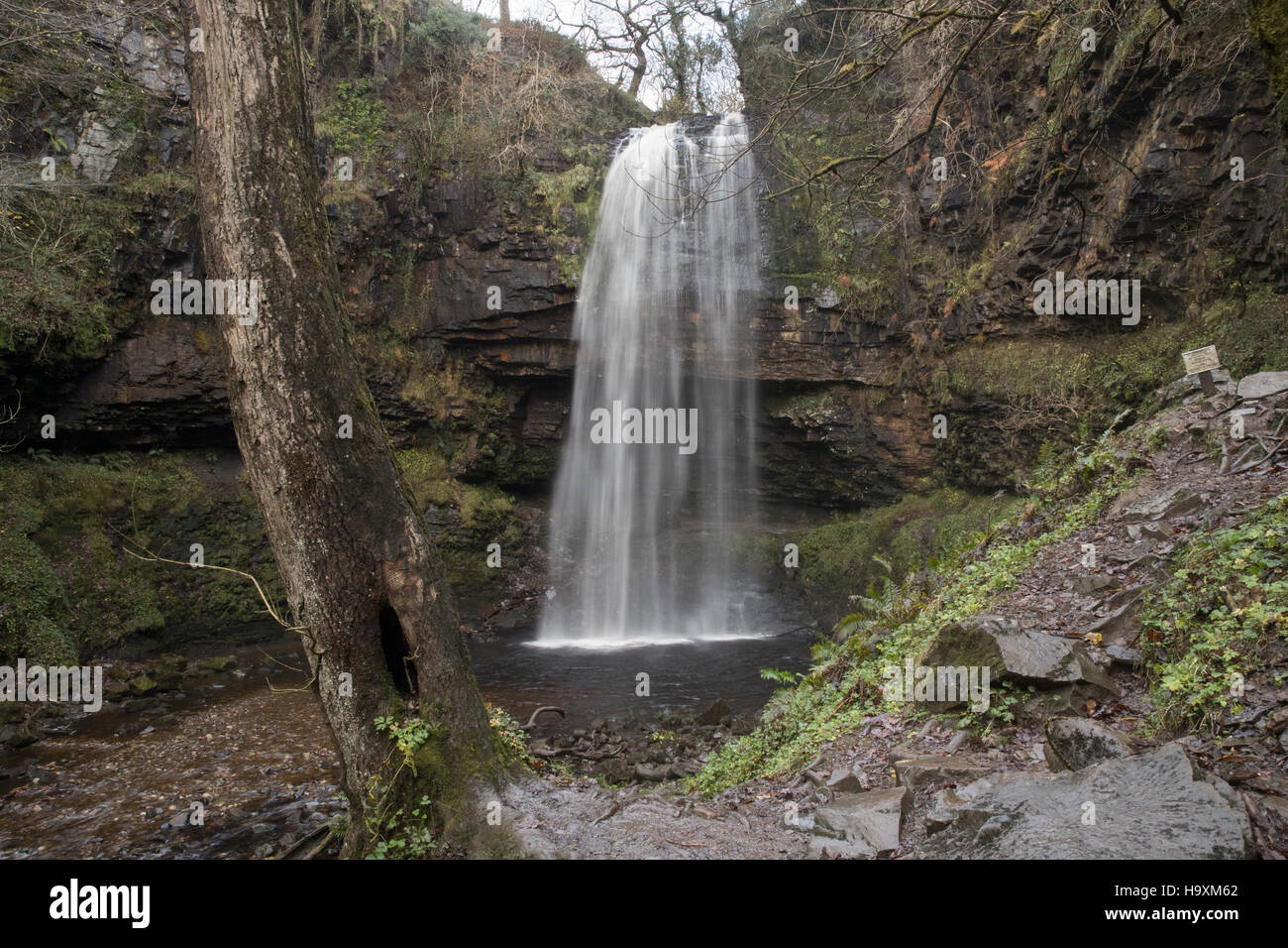 Henrhyd Waterfall, Powys, Wales Stock Photo - Alamy