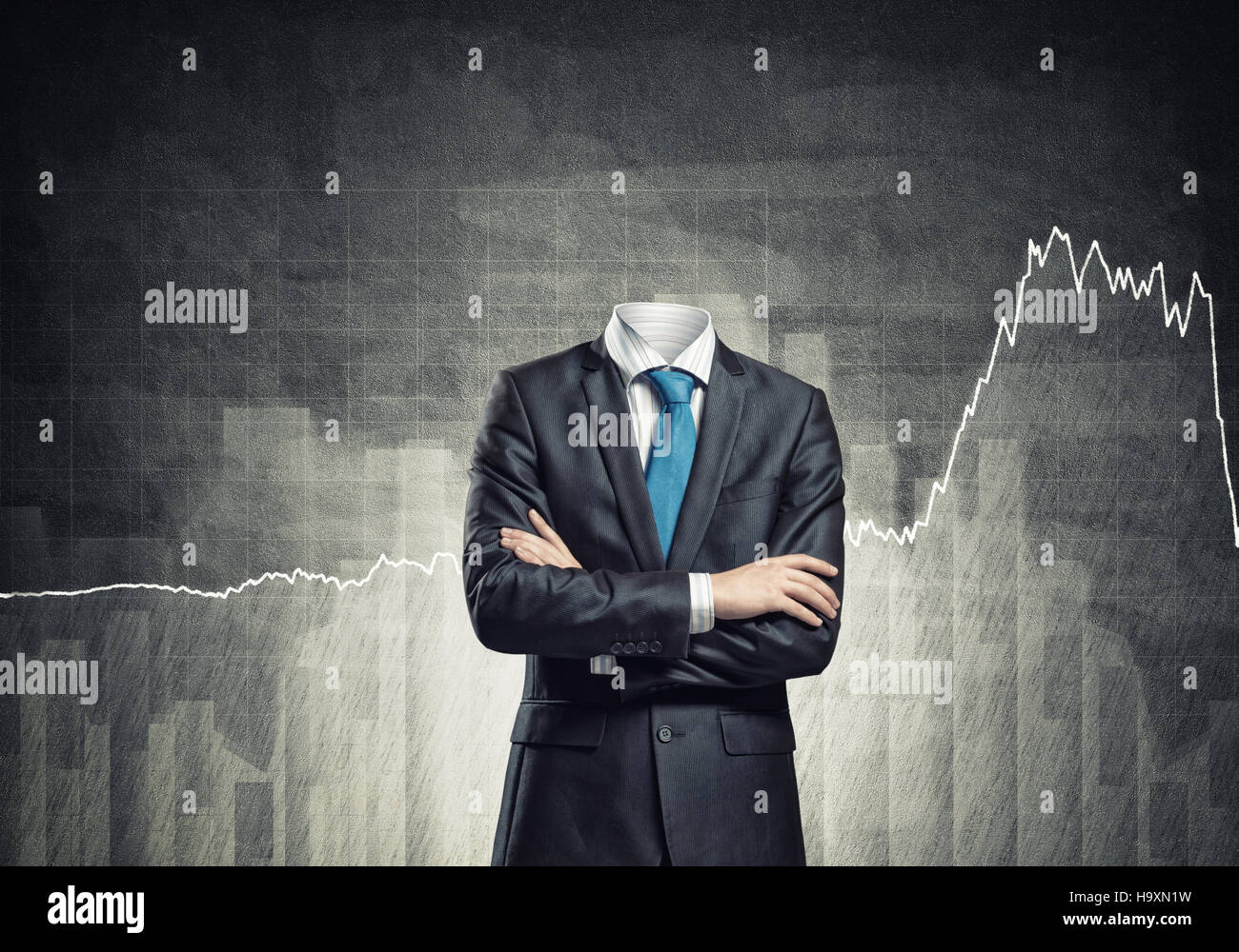 Headless businessman with arms crossed on chest in black suit Stock ...
