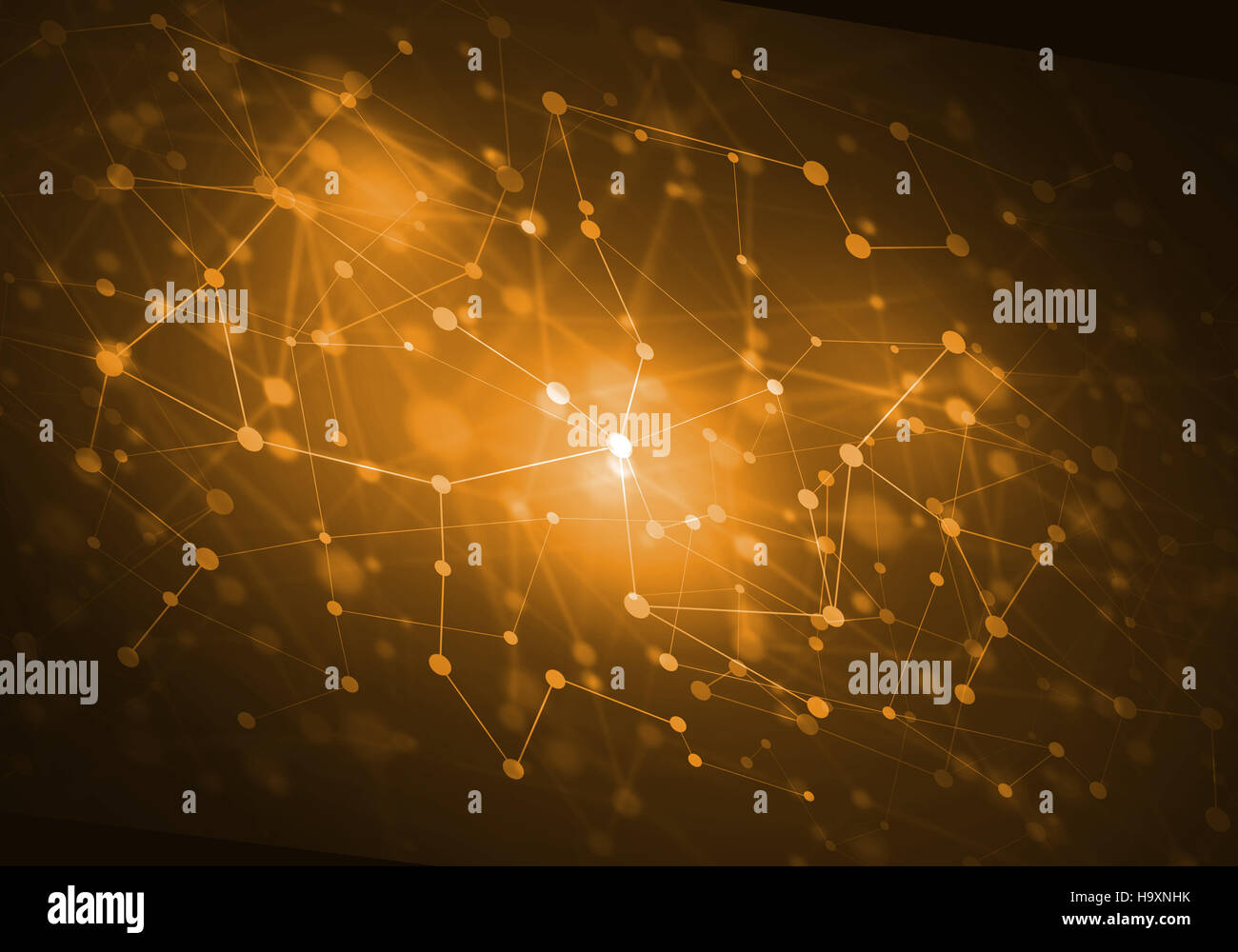 Abstract connection structure as connection concept on color background ...