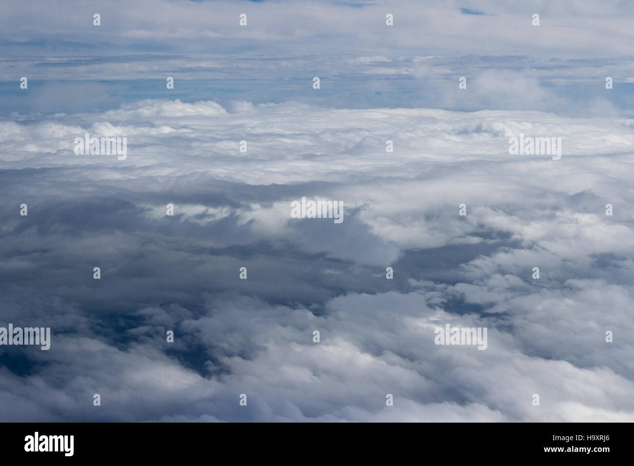 aerial view of cloud cover over central america from an airplane Stock ...