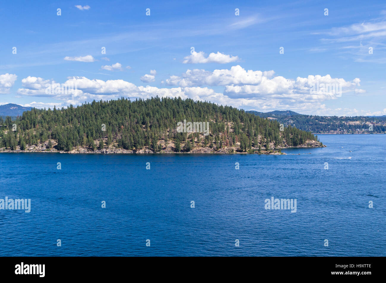 Tubs hill in Coeur d' Alene Idaho viewed form a parasail Stock Photo ...