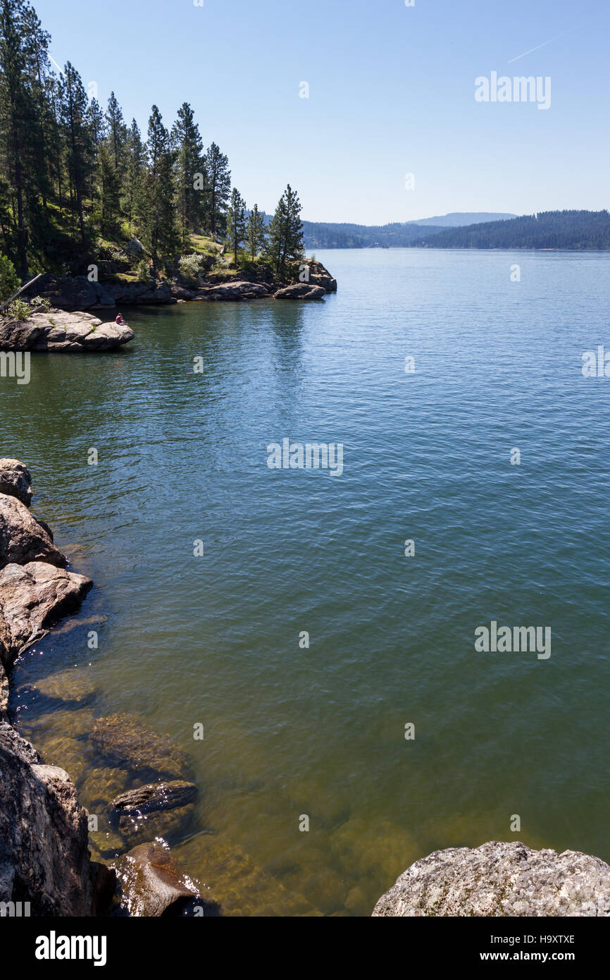View of Coeur d' Alene lake form one of the popular hiking spots, Tubs ...