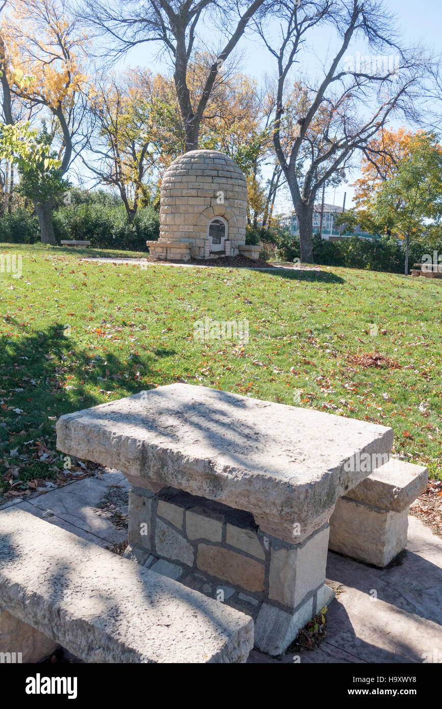 Lilac Park with the historic beehive fireplace build in 1927 as a WPA ...