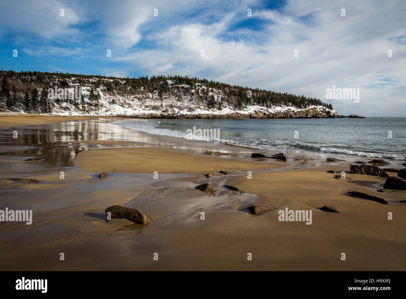 Kristi Rugg captures a scenic winter view of Sand Beach along Ocean ...