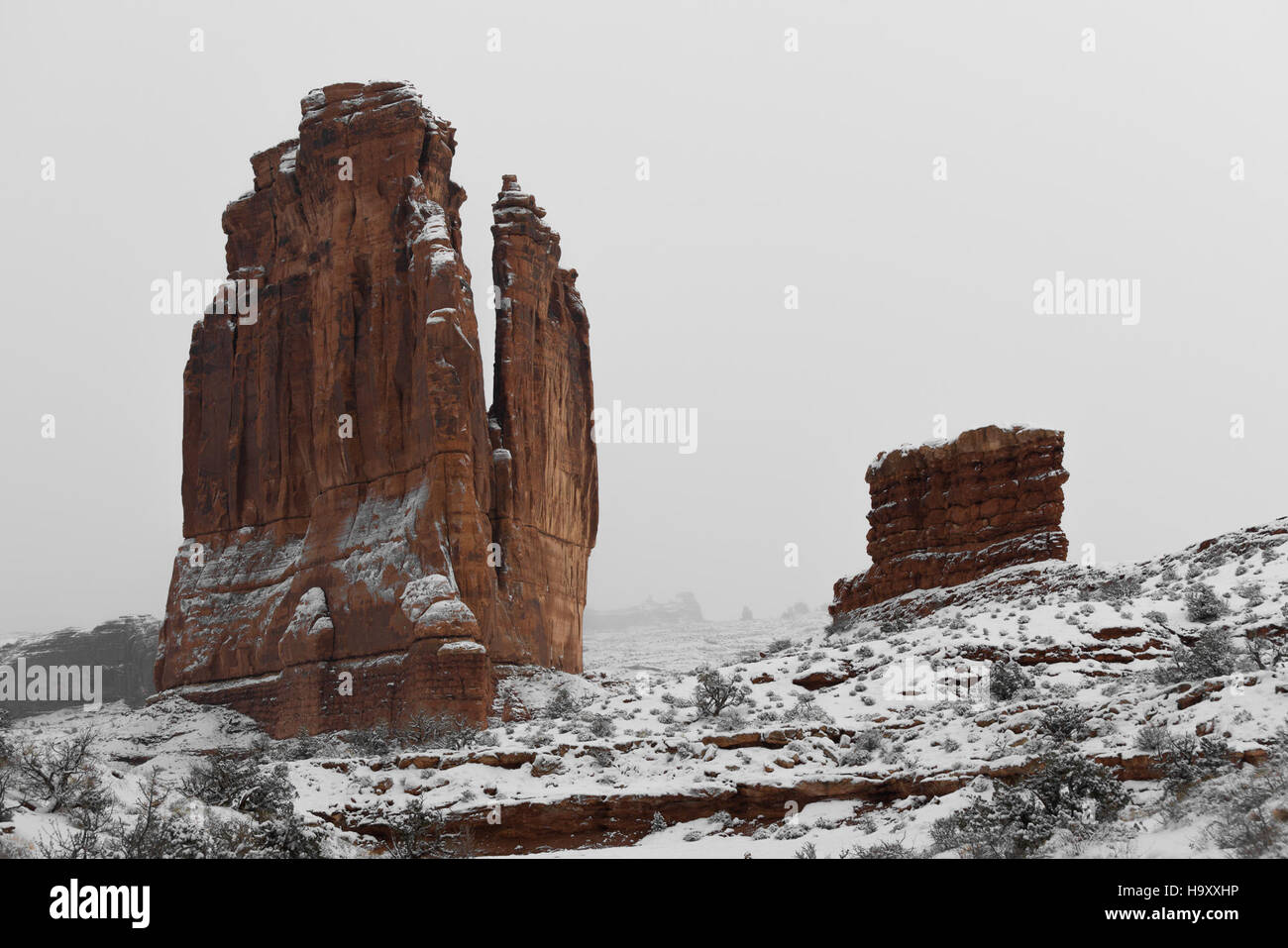 The Organ, a rock formation in Arches National Park, stands as a ...