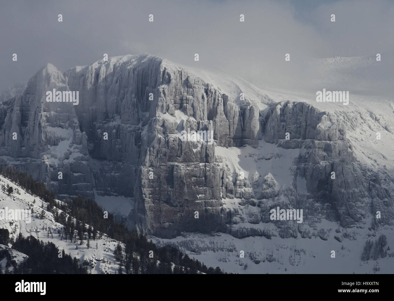 Amphitheater Mountain, located within Yellowstone National Park, is a ...