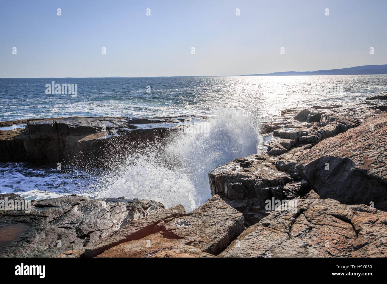 Schoodic Point, located in Acadia National Park, captures waves ...