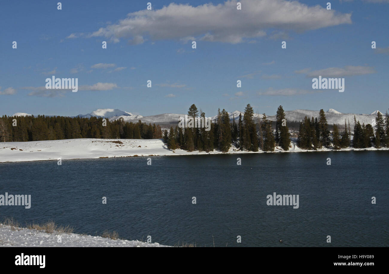 Indian Pond in Yellowstone National Park, a natural water feature ...