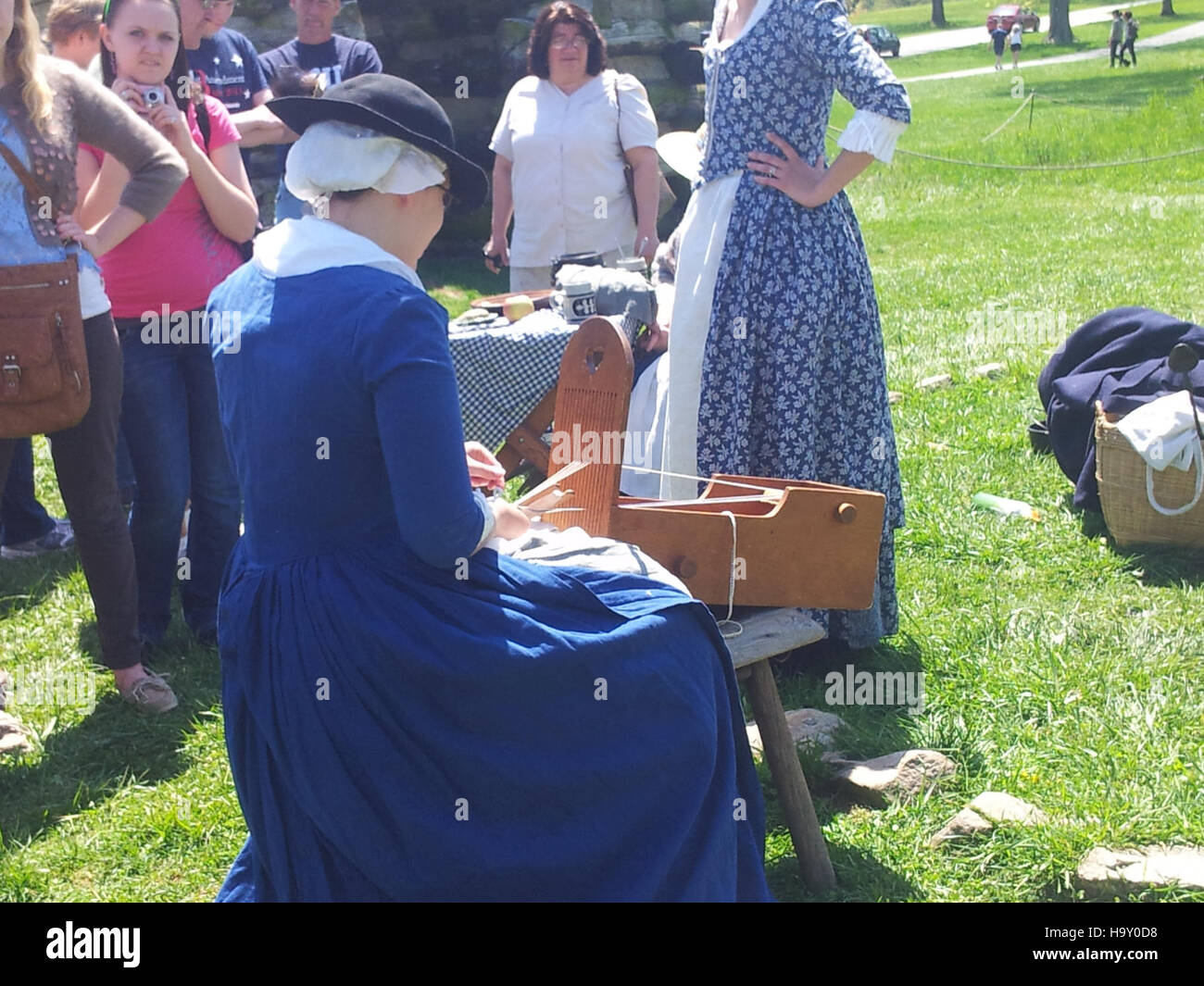 A colonial weaving demonstration at Valley Forge National Historical ...