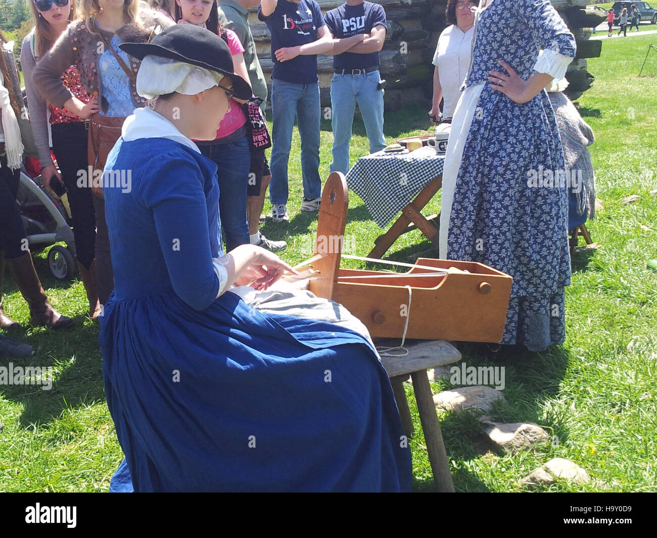 A colonial-era weaving demonstration at Valley Forge National ...