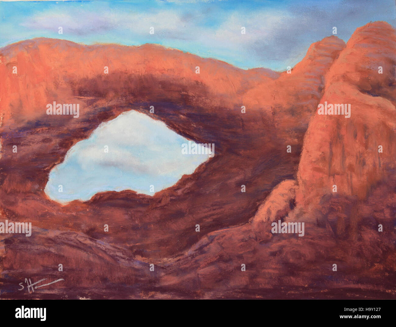 The South Window in Arches National Park is a well-known geological ...