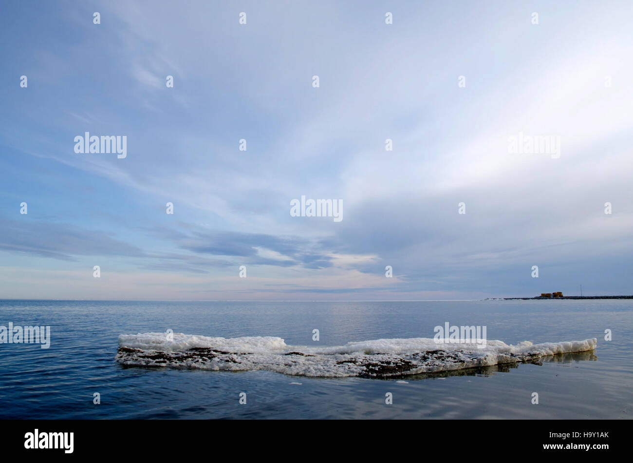 A fragment of sea ice at Nome Beach, part of the Bering Land Bridge ...
