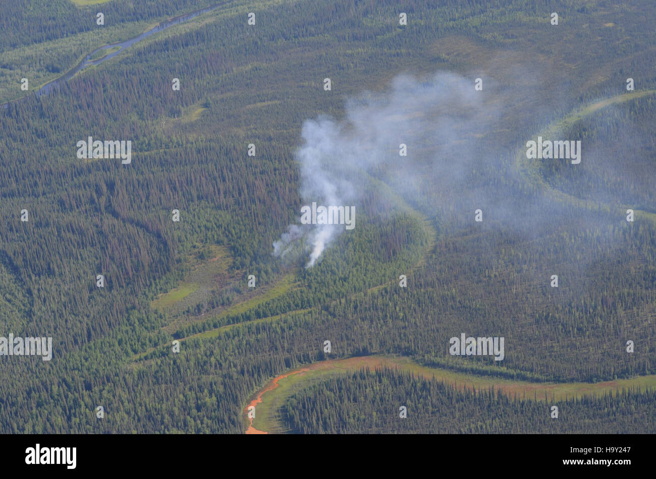 This image depicts the Moving River Fire in Alaska, captured by the ...