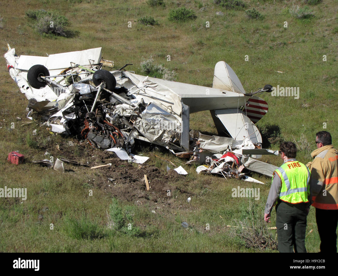 A plane crash incident within Yellowstone National Park, illustrating ...