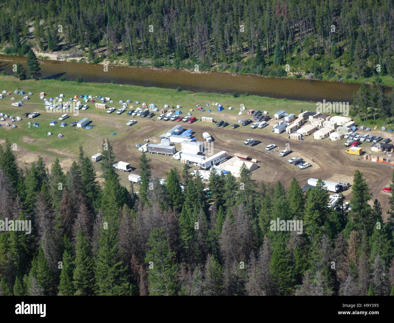 This image captures the Thunder City Fire, a forest fire event in 2013 ...